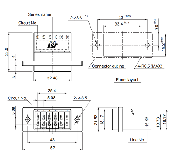 JST JFA Connector J350D Series, Wire Assembly