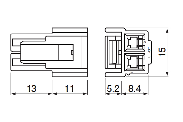 JST VL Connector, Wire to Wire High Current Type, Wire Assembly