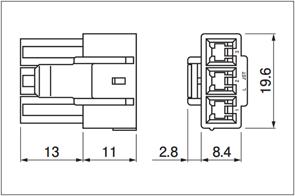 JST VL Connector, Wire to Wire High Current Type, Wire Assembly