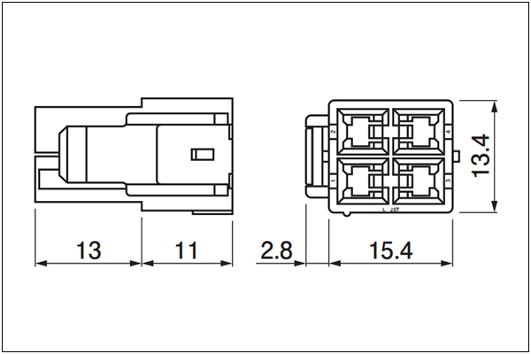 JST VL Connector, Wire to Wire High Current Type, Wire Assembly