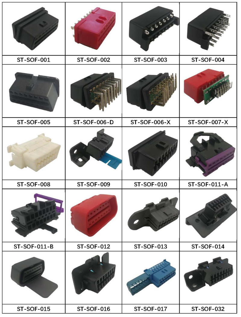 OBD Connector Shell, J1962M with Clip Red color | hooha harness