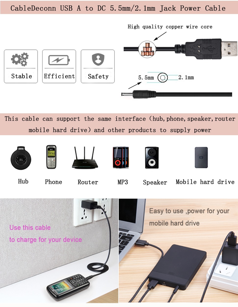 usb to 6v dc cable | hooha harness