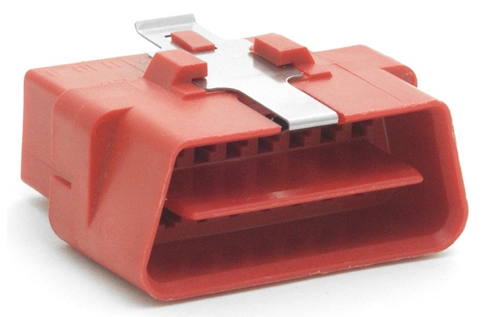OBD Connector Shell, J1962M with Clip Red color | hooha harness