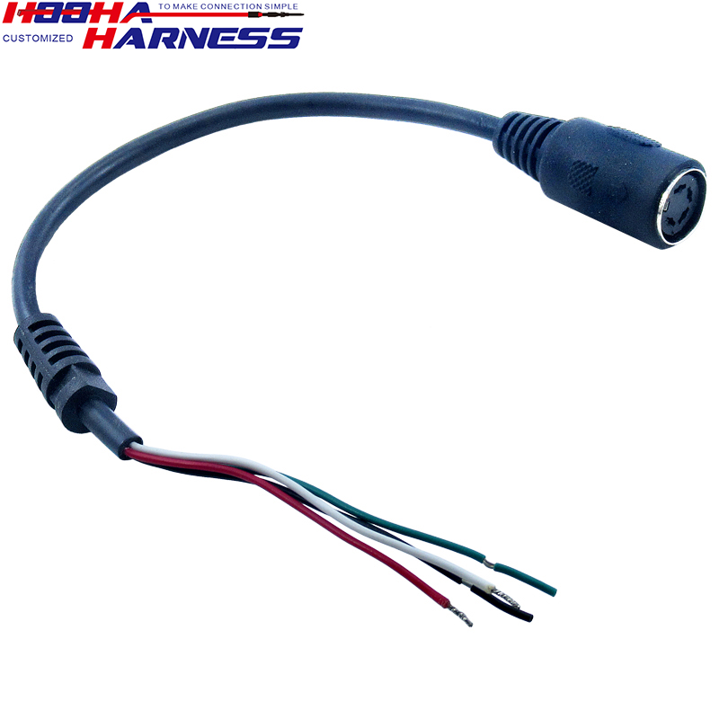 4 Pin Din female Plug to free end middle custom strain relief Video ...